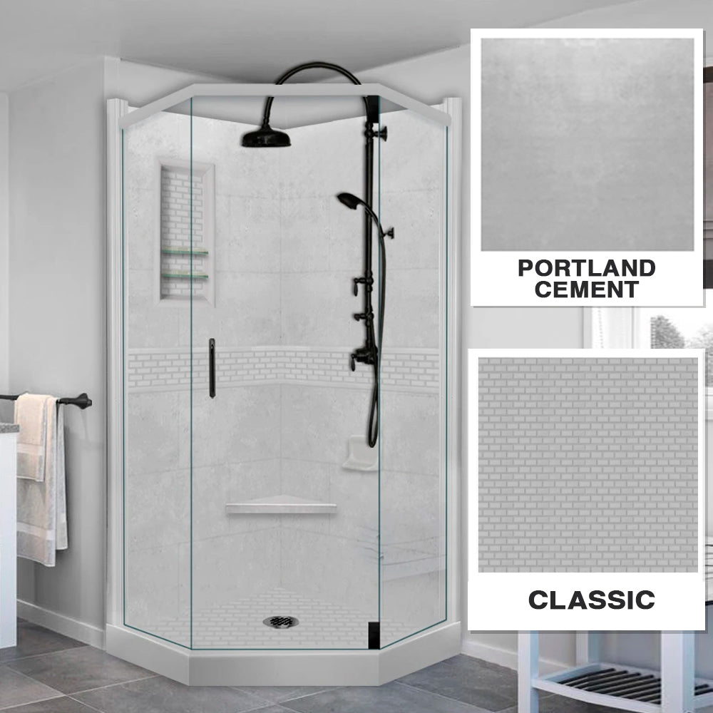 Neo-Angle Portland Cement Sistine Stone & Classic Stone Accent Shower ...
