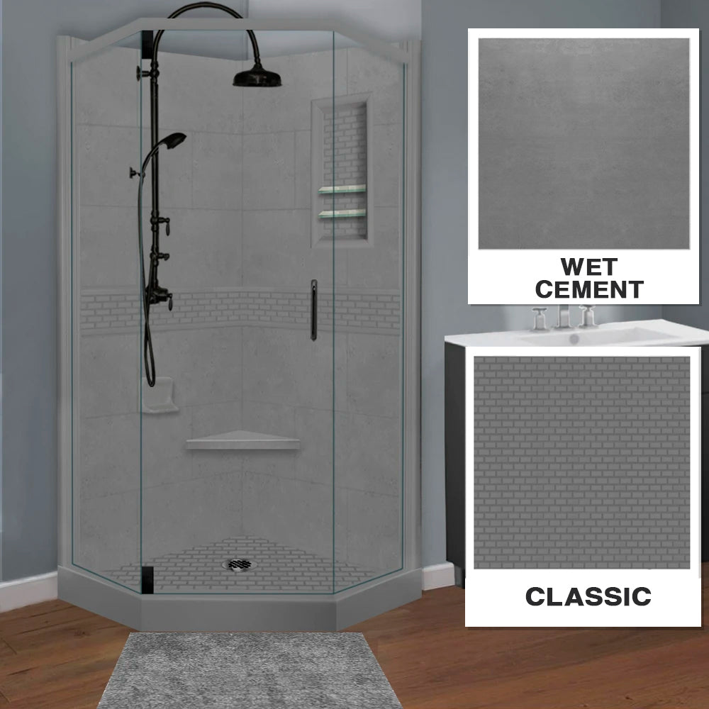 Neo-Angle Wet Cement Sistine Stone & Classic Stone Accent ("DIY Shower ...