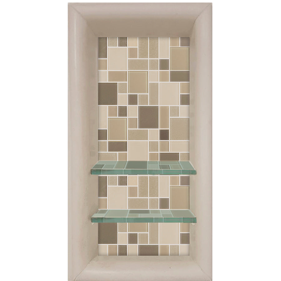 Desert Sand Vertical Shampoo Niche with Matching Mosaic – American Bath ...